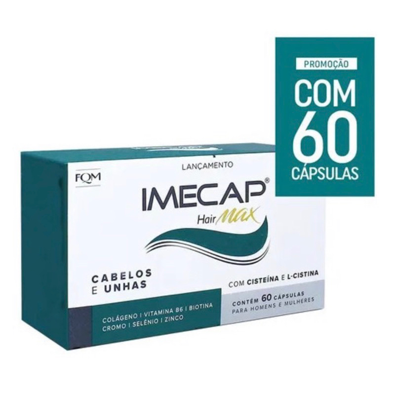Imecap Hair Max C/60 Cápsulas Vitamina Cabelos E Unhas | Shopee Brasil