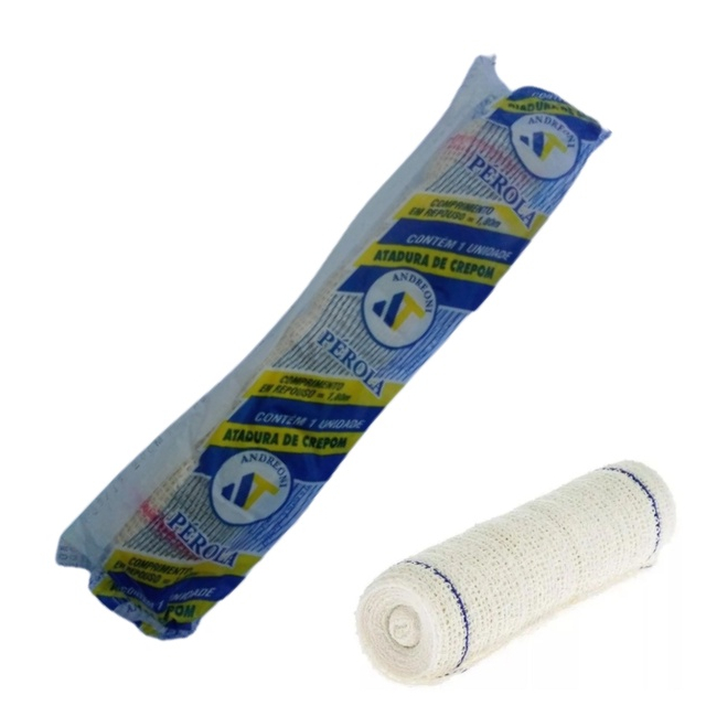 Atadura de Crepom Andreoni 13 fios 100% Algodão - Kit com 12 rolos | Shopee Brasil