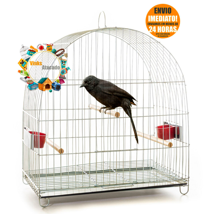 Gaiola Grande Arco N7 Ferro Arame - Excelente Para Pássaro Preto ...