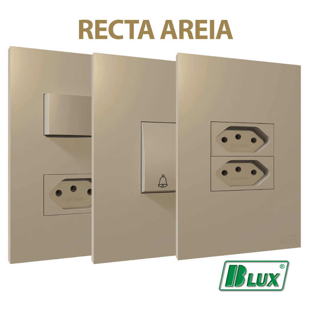 Conjunto Tomada Recta Areia Satin Blux 4x2 Tomada 10a / 20a Interruptor ... Conjunto Tomada Recta Areia Satin Blux 4x2 Tomada 10a / 20a Interruptor ...