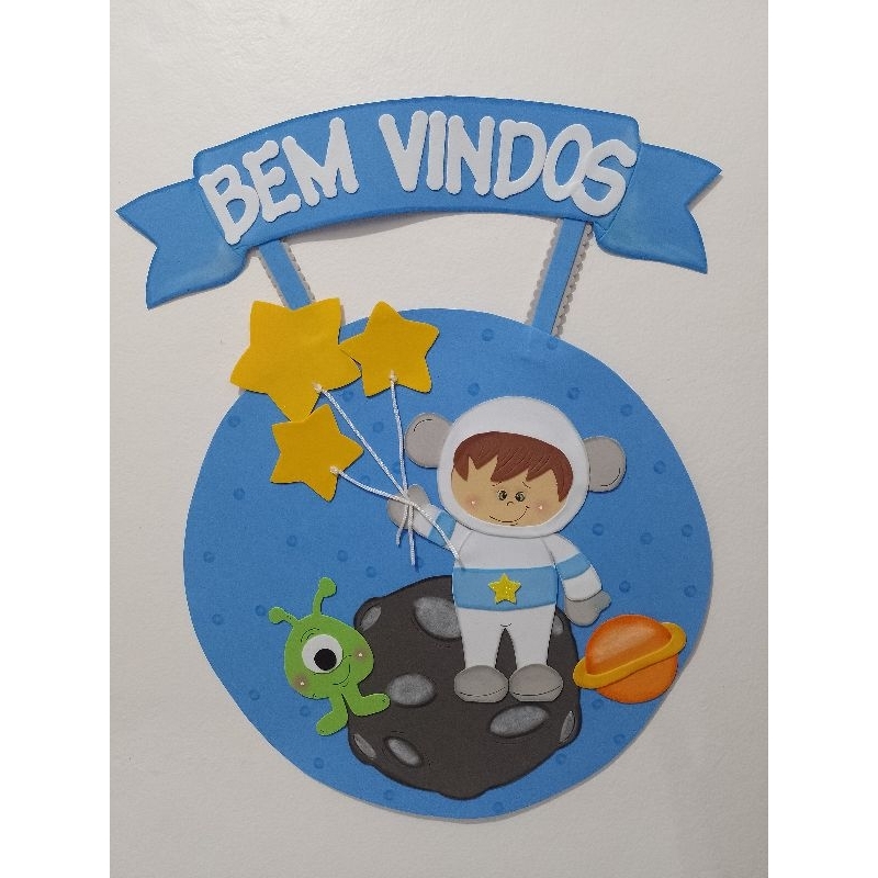 Enfeite de porta Bem Vindos em EVA / Astronauta | Shopee Brasil