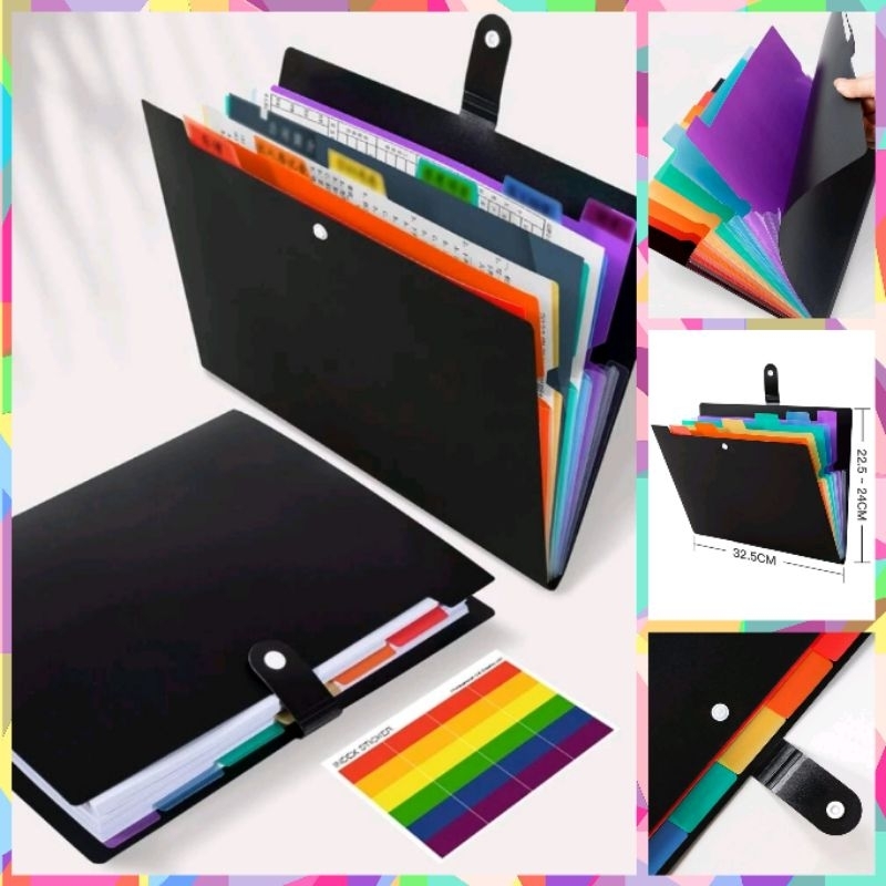 Pasta sanfonada colorida/ Pasta para arquivos | Shopee Brasil
