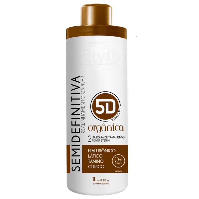 Semi Definitiva 5D Orgânica Alisa Afro Alisamento Vip 1L Original ...