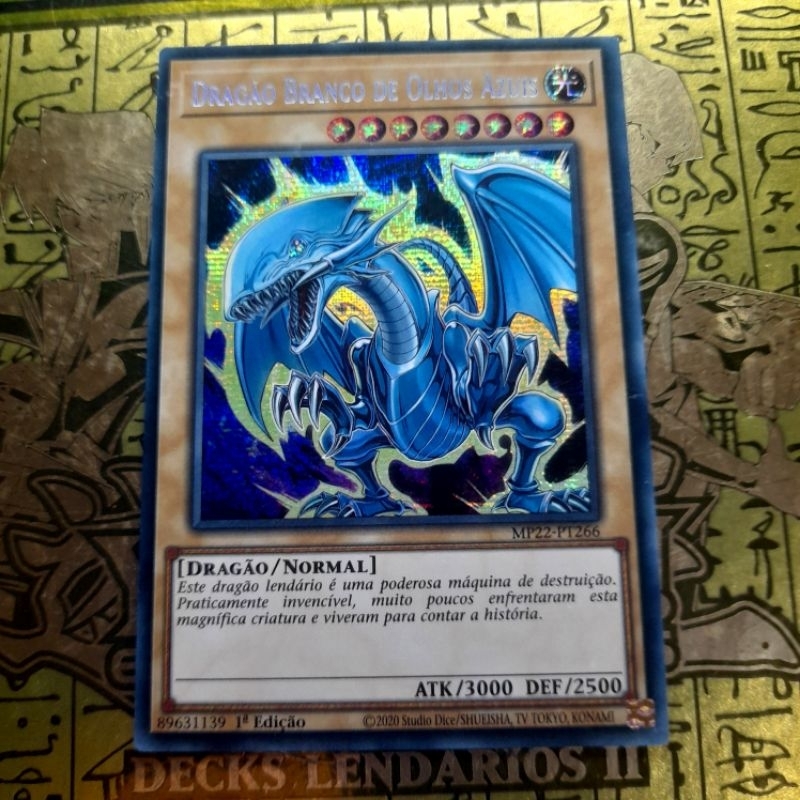 Dragão Branco De Olhos Azuis Secret Rare Original Yu Gi Oh