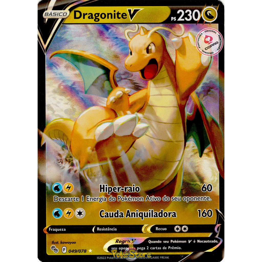 Carta Pokemon Dragonite V Português Card Original Copag Pokémon Go ...