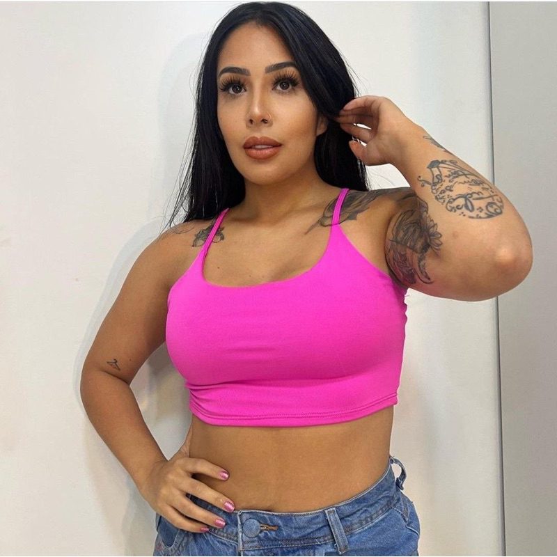 CROPPED BÁSICO TIRINHA | Shopee Brasil