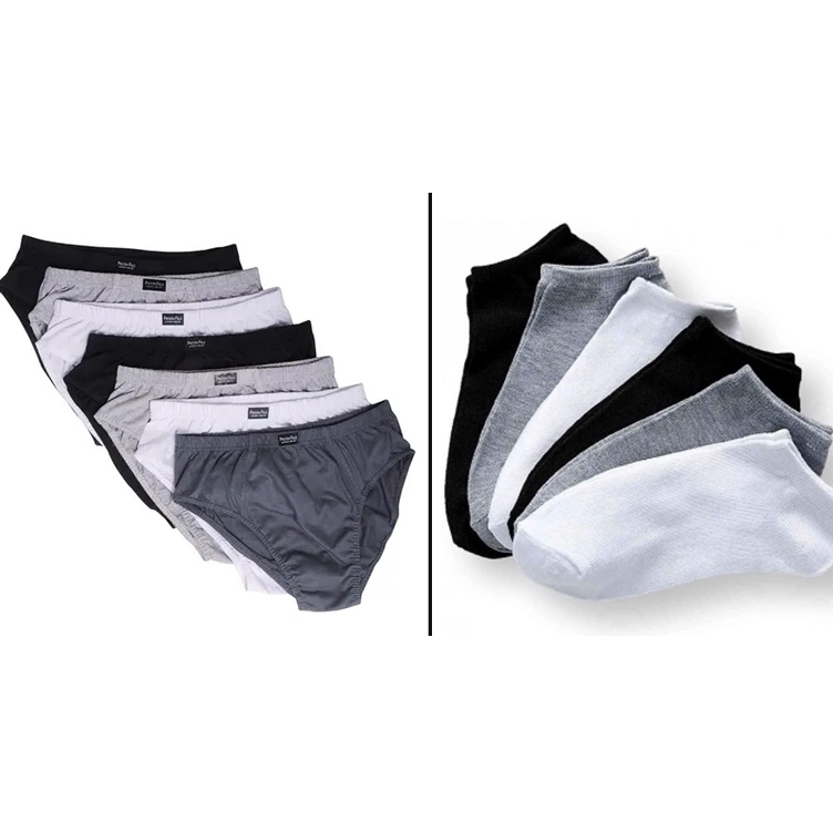 Kit 10 CuecaS slip Algodão e 12 Meia Soquete Unissex | Shopee Brasil