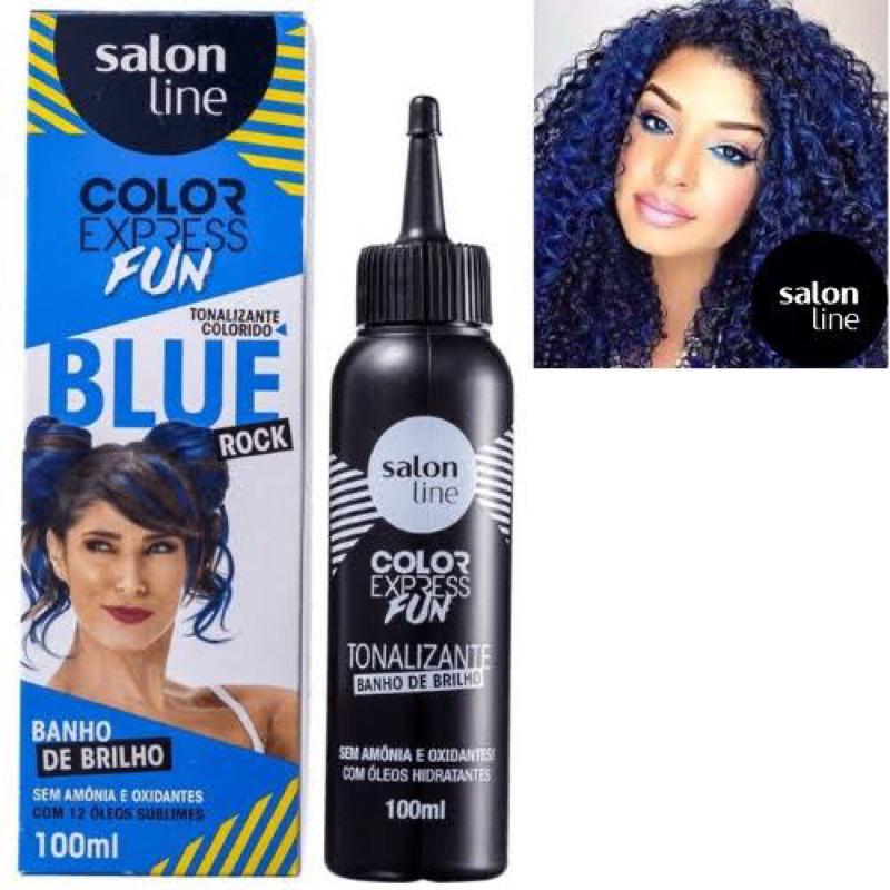 Salon Line Color Express Fun Tonalizante Blue Rock azul 100ml | Shopee ...