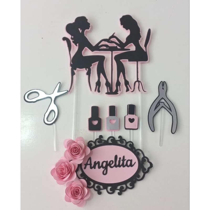 Topo de bolo personalizado Manicure | Shopee Brasil