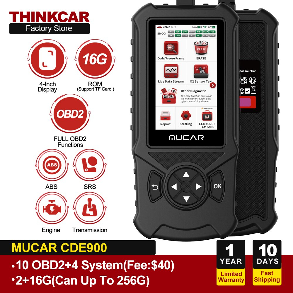 Raster Automotivo Mucar cde900 obd2 Ferramenta de Diagnóstico ecm tcm ...
