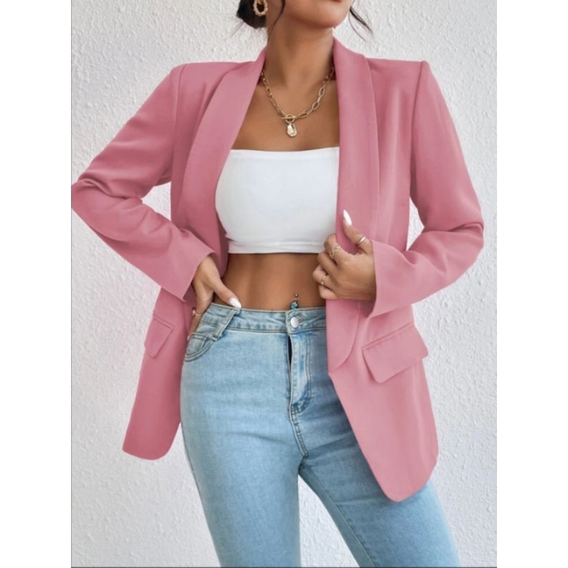 blazer feminino rosa | Shopee Brasil