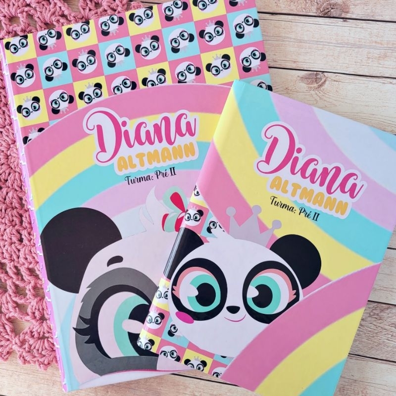 Caderno Brochura Grande/Pequeno Escolar Personalizado 80 folhas Pautado ...