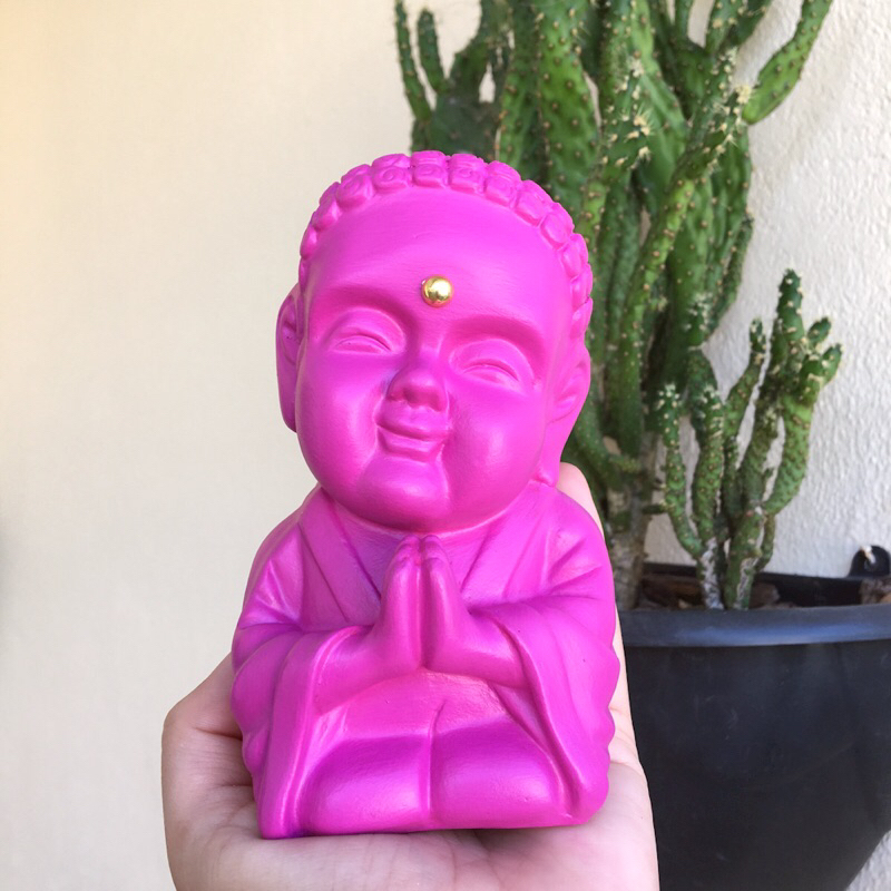 Buda Gratidão Pink fosco13cm zen buda hindu | Shopee Brasil