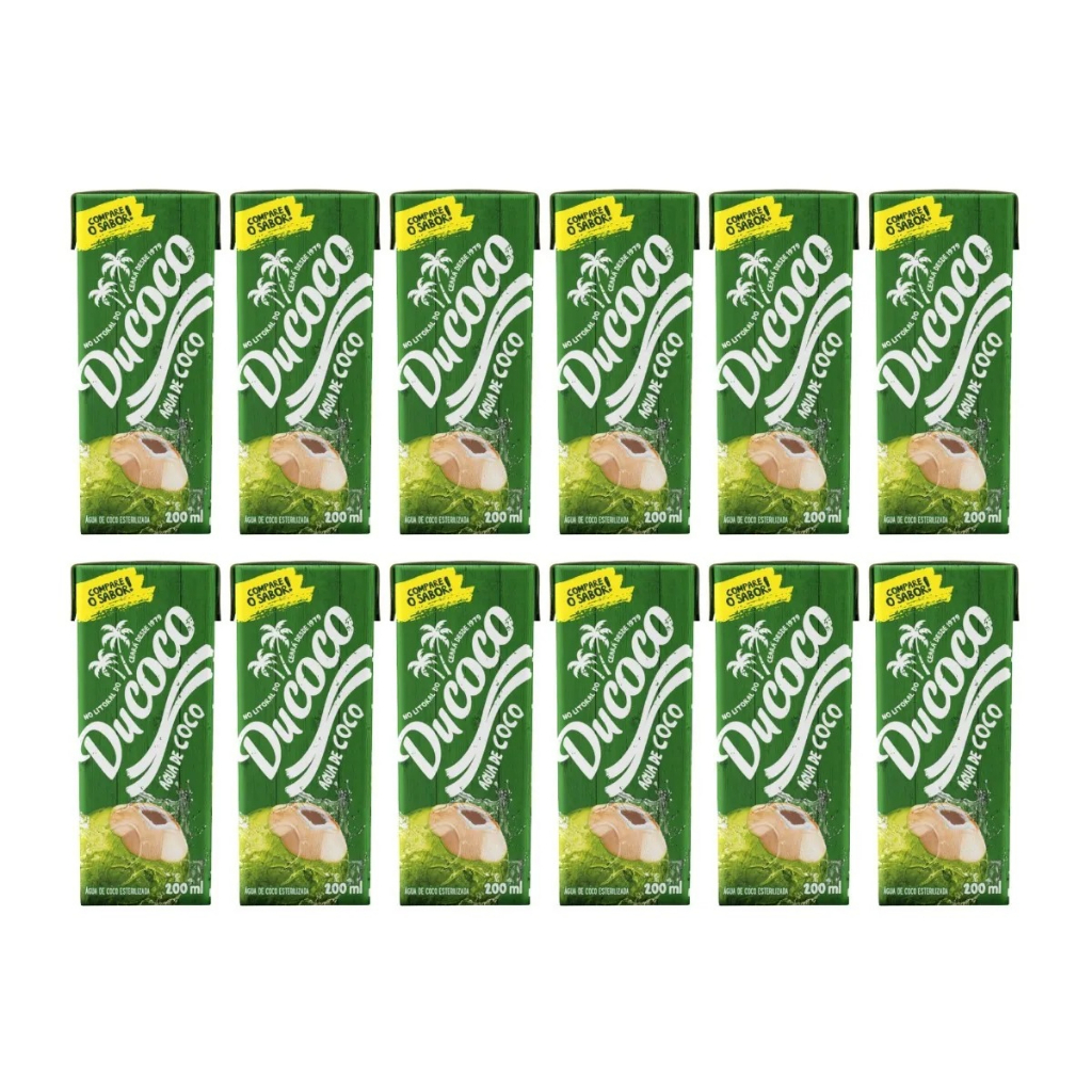 Kit 12 Unidades Agua De Coco Ducoco 200ml | Shopee Brasil