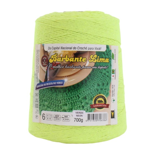 Barbante Lima Verde Neon Fio 6 ou Fio8 700g | Shopee Brasil
