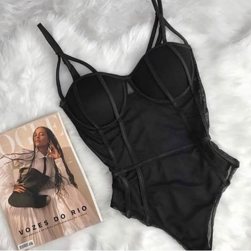 Body de Tule com bojo. | Shopee Brasil