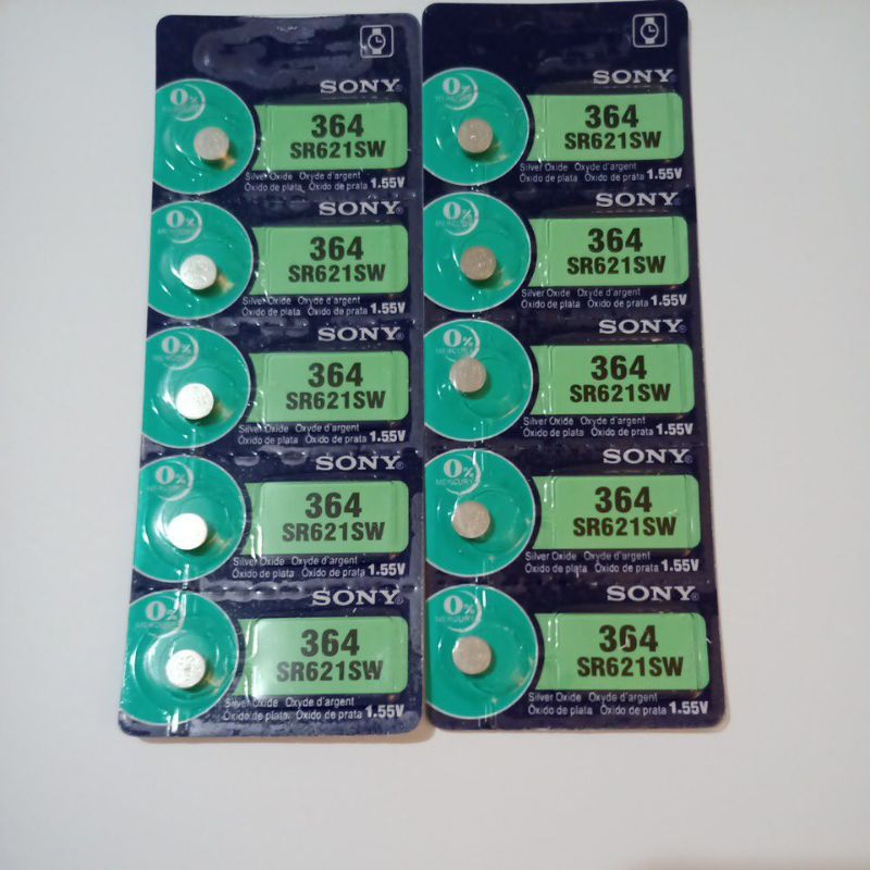 BATERIAS PILHAS BOTÃO SONY/MURATA 364 SR 621 SW PARA RELOGIOS CARTELA ...