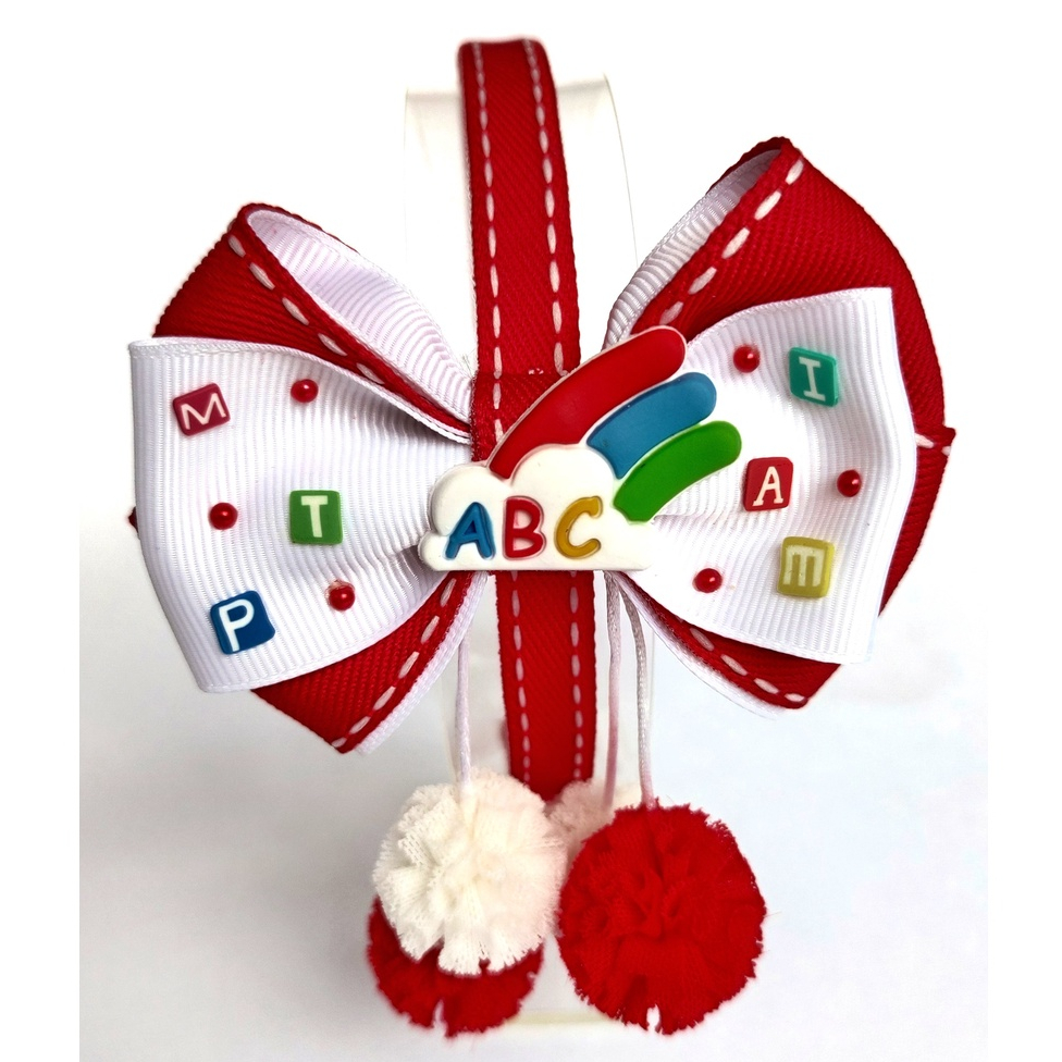 Tiara de Cabelo Infantil com Laço ABC Laço Escolar na Tiara para ...