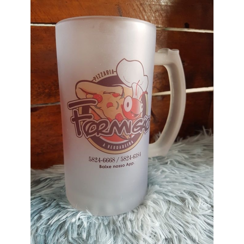 Caneca de Chopp Personalizada de Vidro Jateado | Shopee Brasil