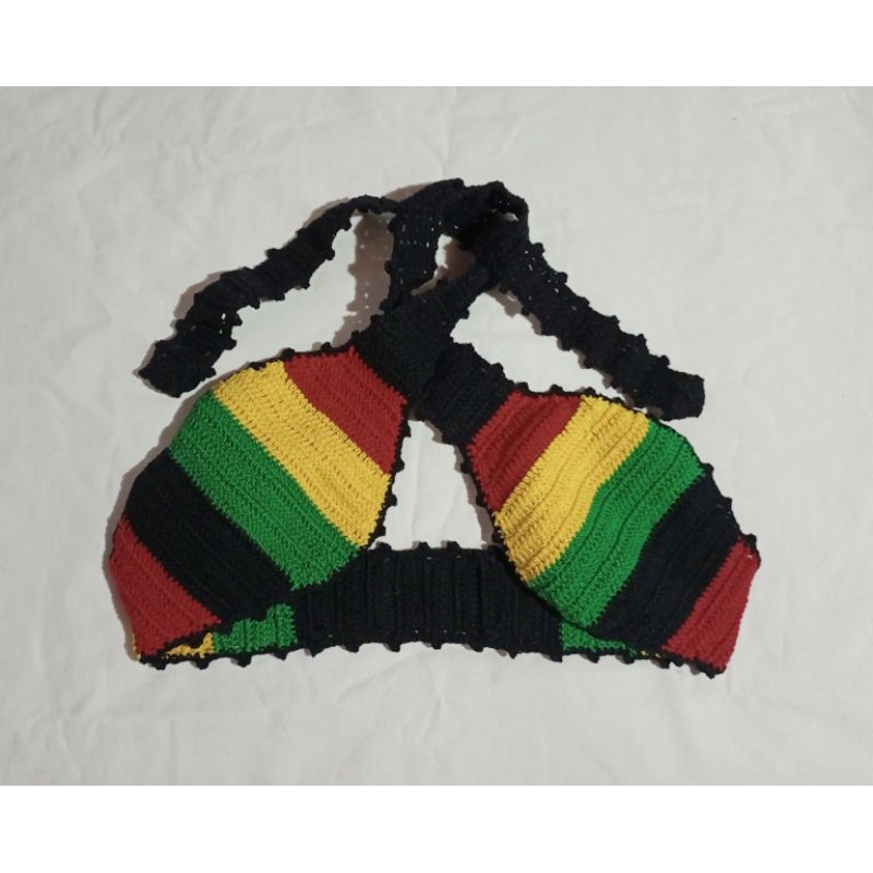Top cropped de crochê transpassado reggae moda praia verão | Shopee Brasil