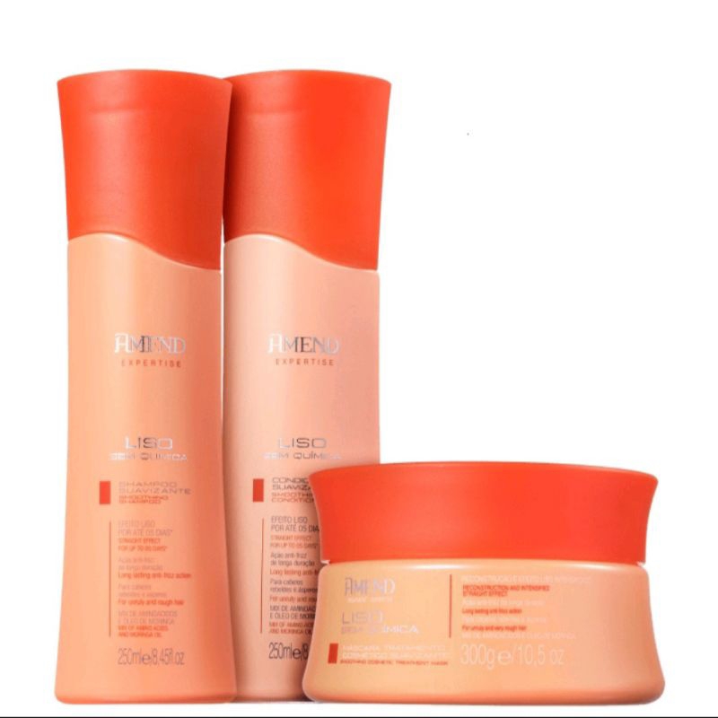 KIT AMEND EXPERTISE LISO DESCOMPLICADO | 3 PRODUTOS | Shopee Brasil