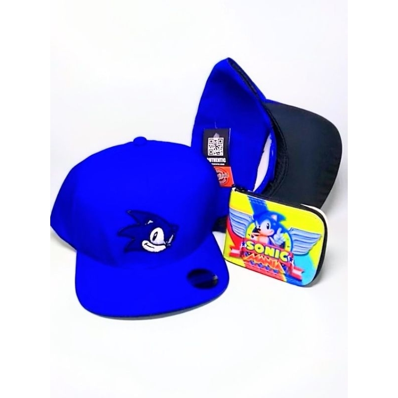 bone sonic mania aba reta + carteira sonic para meninos 4-10 anos ...