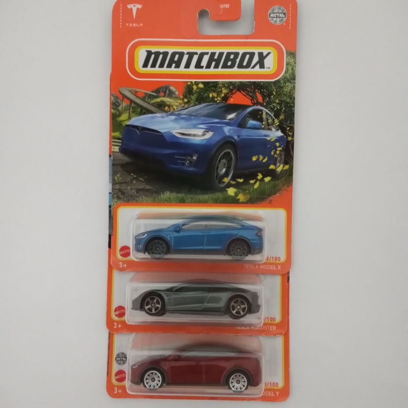 Matchbox 3 minis Tesla Modelo Y e X + Tesla Roadster | Shopee Brasil