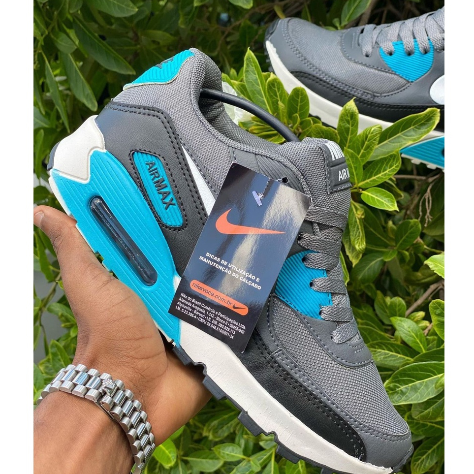 Air Max 90 Grafite Azul Masculino Mega Promoção Envio Imediato Queima ...
