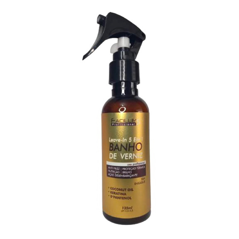 Facilles Leave-in 5 em 1 spray protetor térmico Banho de Verniz 135ml ...