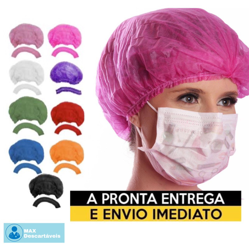 Touca Descartável Colorida TNT C/100 unidades | Shopee Brasil