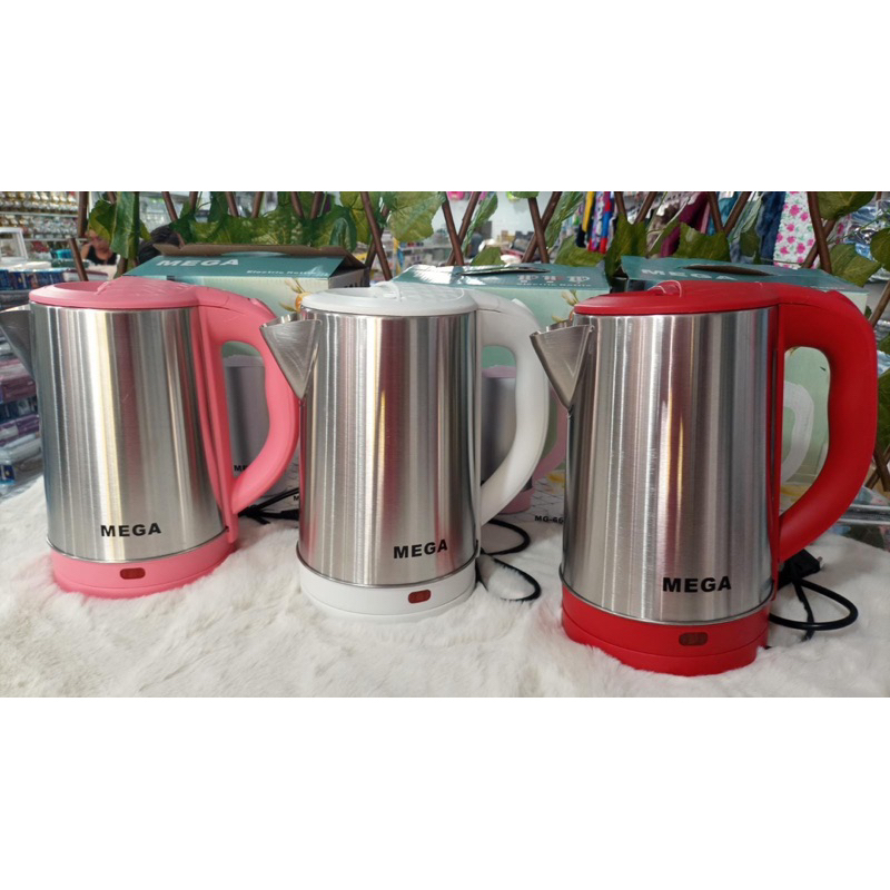 jarra chaleira elétrica 1,8l inox 220v 1500w desligamento automatico 220v preta, vermelha rosa ...