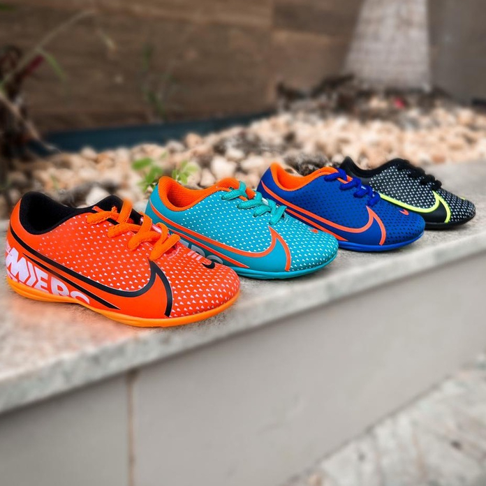 Chuteira Infantil Baby Futsal Criança Juvenil Futebol Escolar 18 ao 25 ...