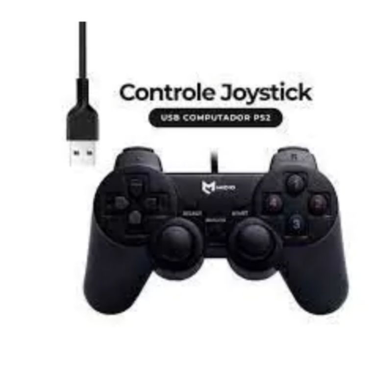Controle PS2 com Cabo USB para PC | Shopee Brasil
