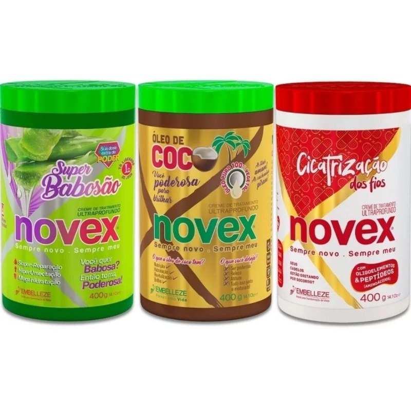 Kit Novex Cronograma Capilar Hnr Tratamento Completo | Shopee Brasil