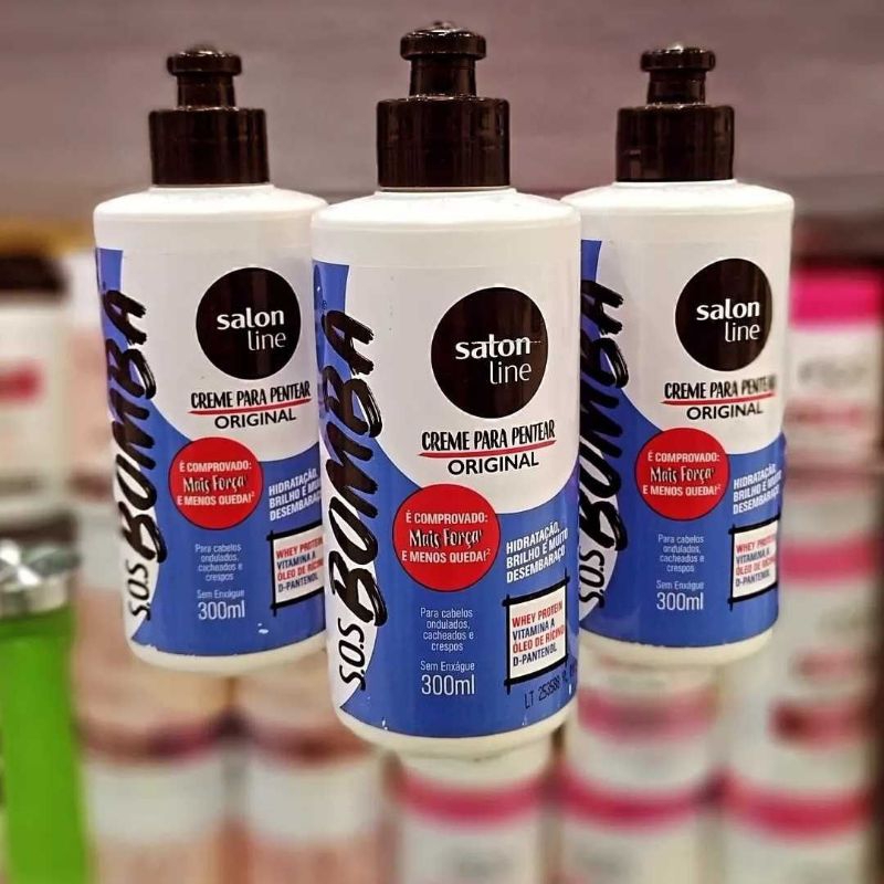 Salon Line S.O.S. Bomba Original - Creme de Pentear - 300ml | Shopee Brasil