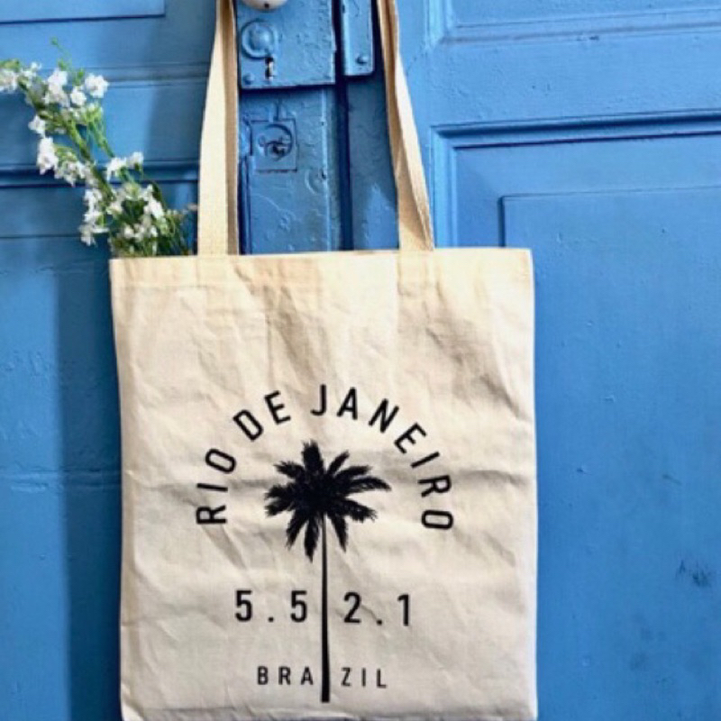 Bolsa Sacola Ecobag Unisex Rio de Janeiro Praia Cristo Redentor Pronta Entrega | Shopee Brasil