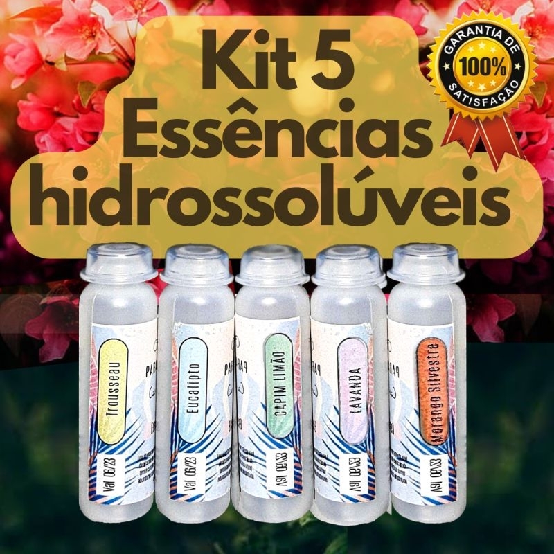 Kit 5 Essencias Concentradas Hidrossoluvel A Base De água Para