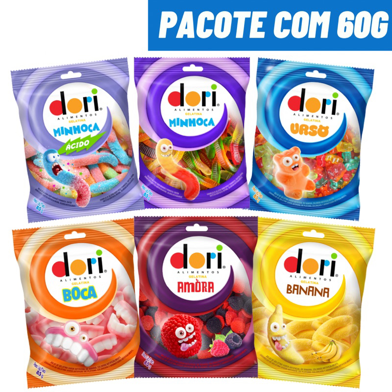 Bala Gelatina Variedades De Sabores 60g - Dori | Shopee Brasil