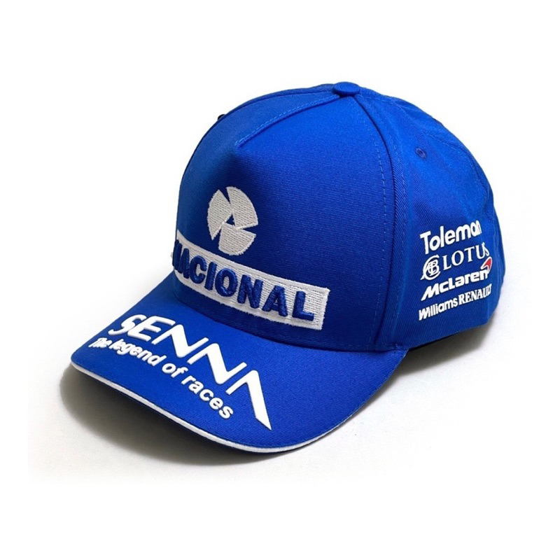 Boné Nacional Ayrton Senna Azul Aba Curva Formula 1 | Shopee Brasil