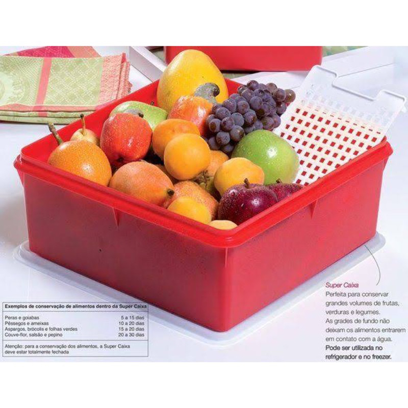 Super Caixa 10 Litros Vermelha Tupperware | Shopee Brasil