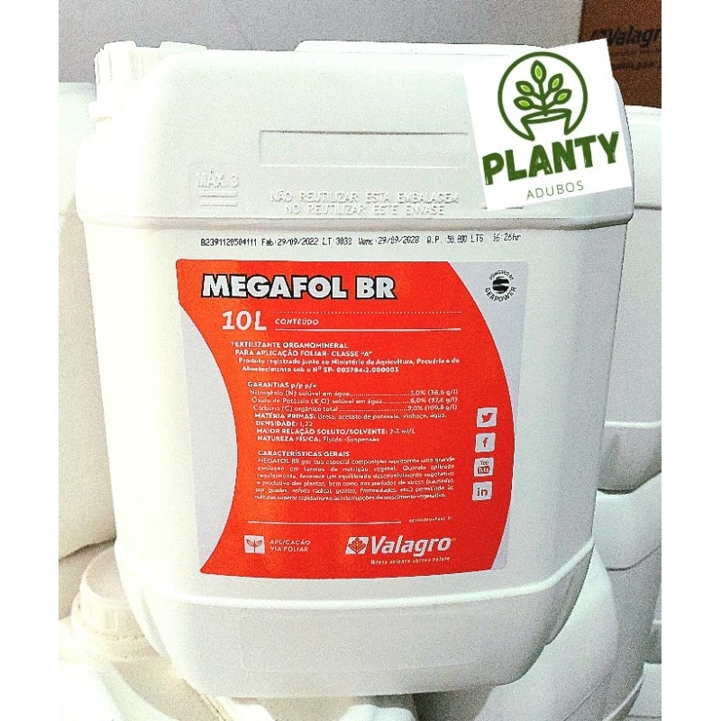 Megafol embalagem 10 Litros PROMOÇÃO | Shopee Brasil