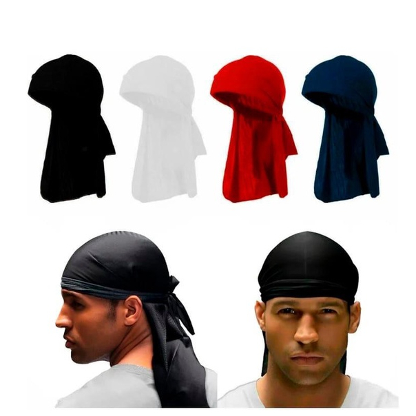 kit 4 Dureg durag waves bandana trap rapper; preta,branca,vermelho e ...