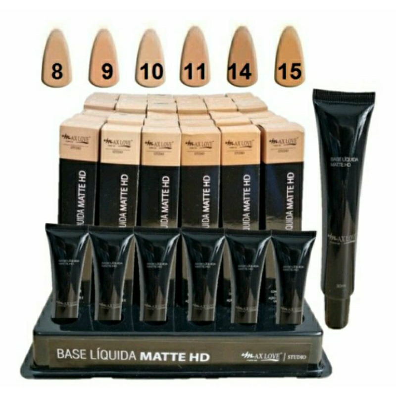 Base Liquida Matte HD - Max Love - vitamina E | Shopee Brasil