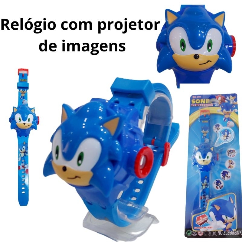 Relógio infantil menino personagem sonic com projetor de imagens ...