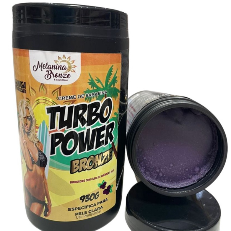 Parafina Turbo Power Plus Melanina Bronze Pele Branca E Clara 930g ...