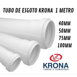 Cano Tubo de PVC Branco para Esgoto Krona 1 METRO | Shopee Brasil