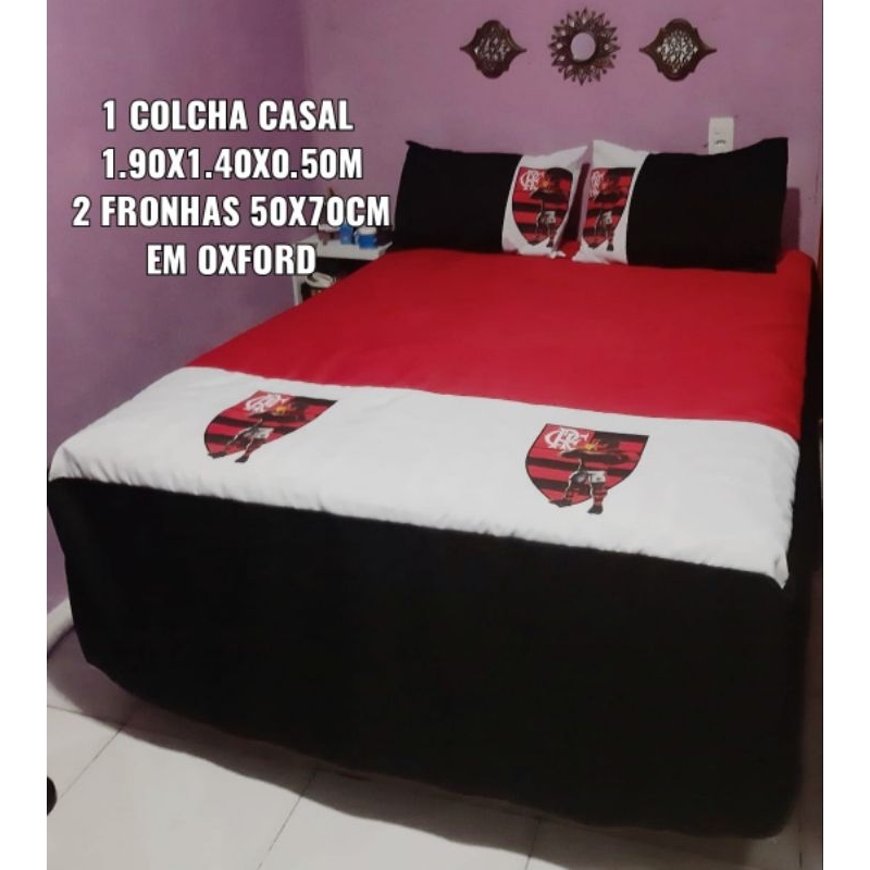 Jogo cama Flamengo todos os tamanhos Solteiro, Casal, Queen, King ...