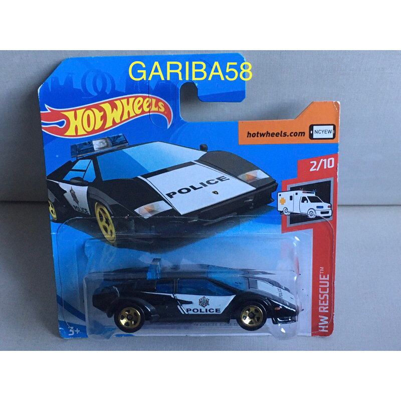 HOT WHEELS LAMBORGHINI COUNTACH POLICE CAR 2019 HW RESCUE GARIBA58 ...