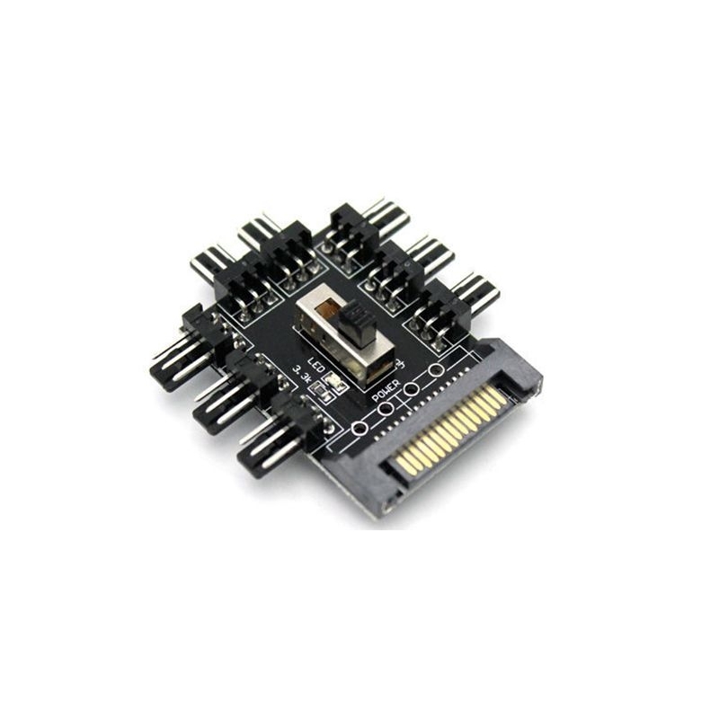 Cabo Hub Multi Fan Para 8 Fans Cooler 3 Pinos Pwm Cpu Fan | Shopee Brasil