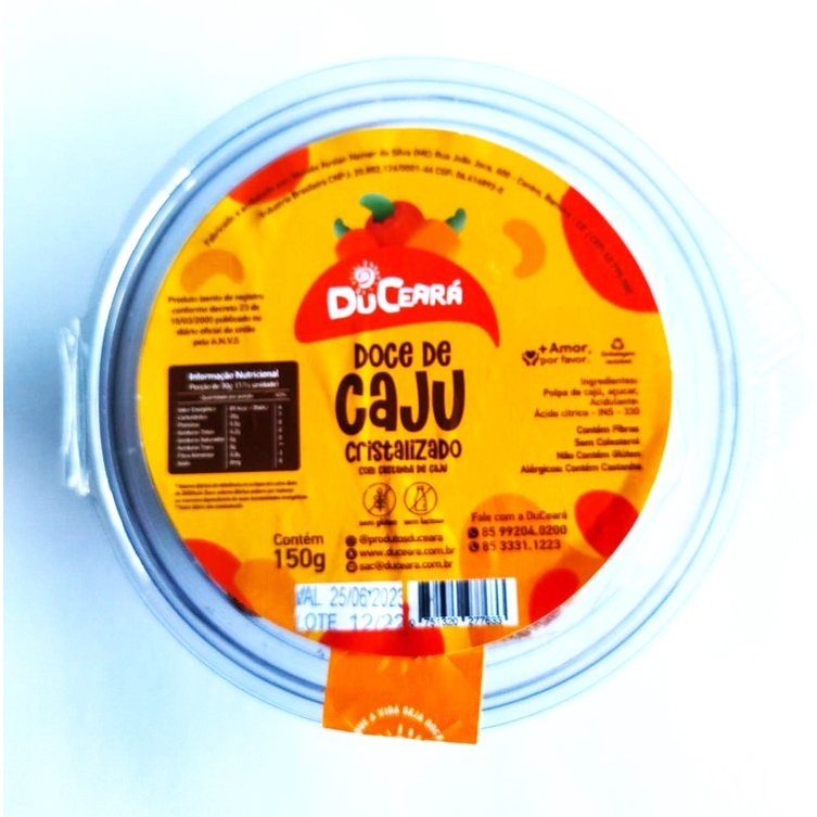 Doce de caju cristalizado com castanha, 150g | Shopee Brasil